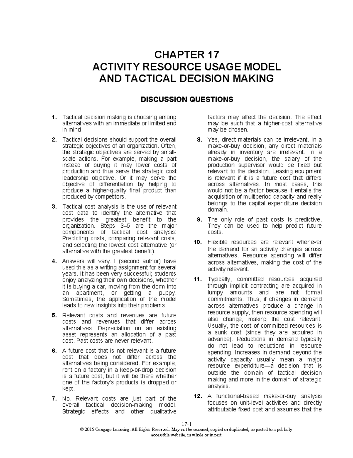 Ch 17 activity resource usage model - CHAPTER 17 ACTIVITY RESOURCE USAGE MODEL AND TACTICAL ...