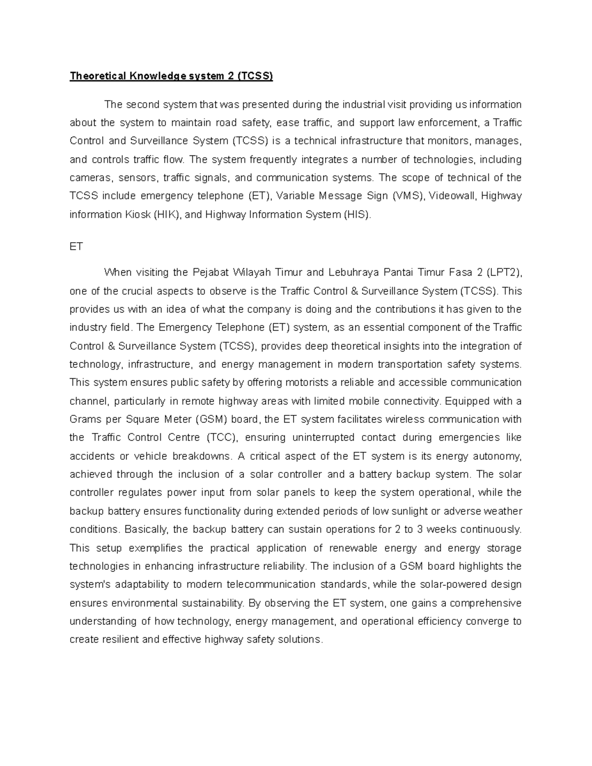 Theoretical Knowledge S2(TCSS) - Theoretical Knowledge system 2 (TCSS ...