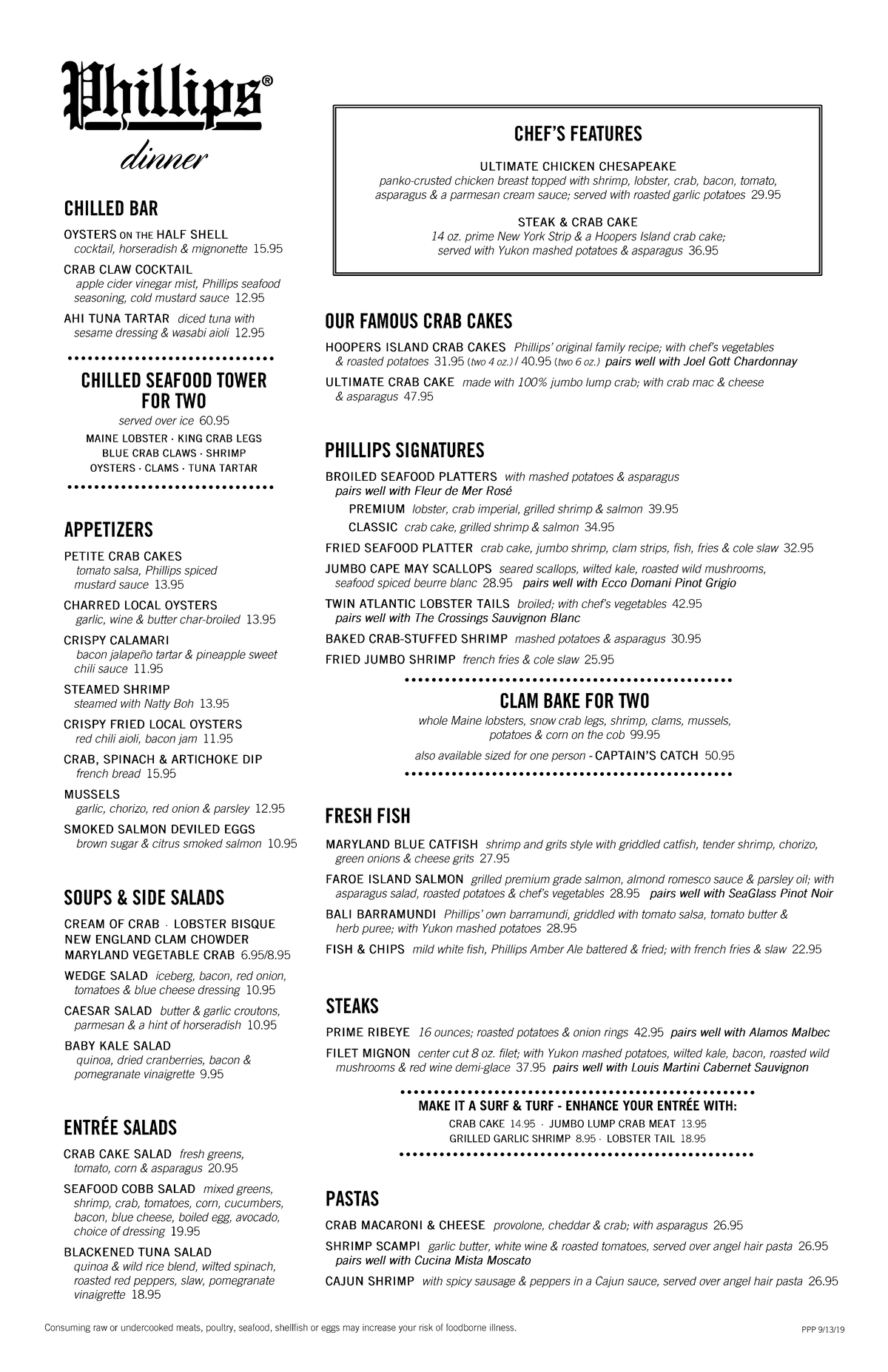 PPP Dinner Menu 9 13 19 - fsffs - BS Industrial Engineering - dinner ...