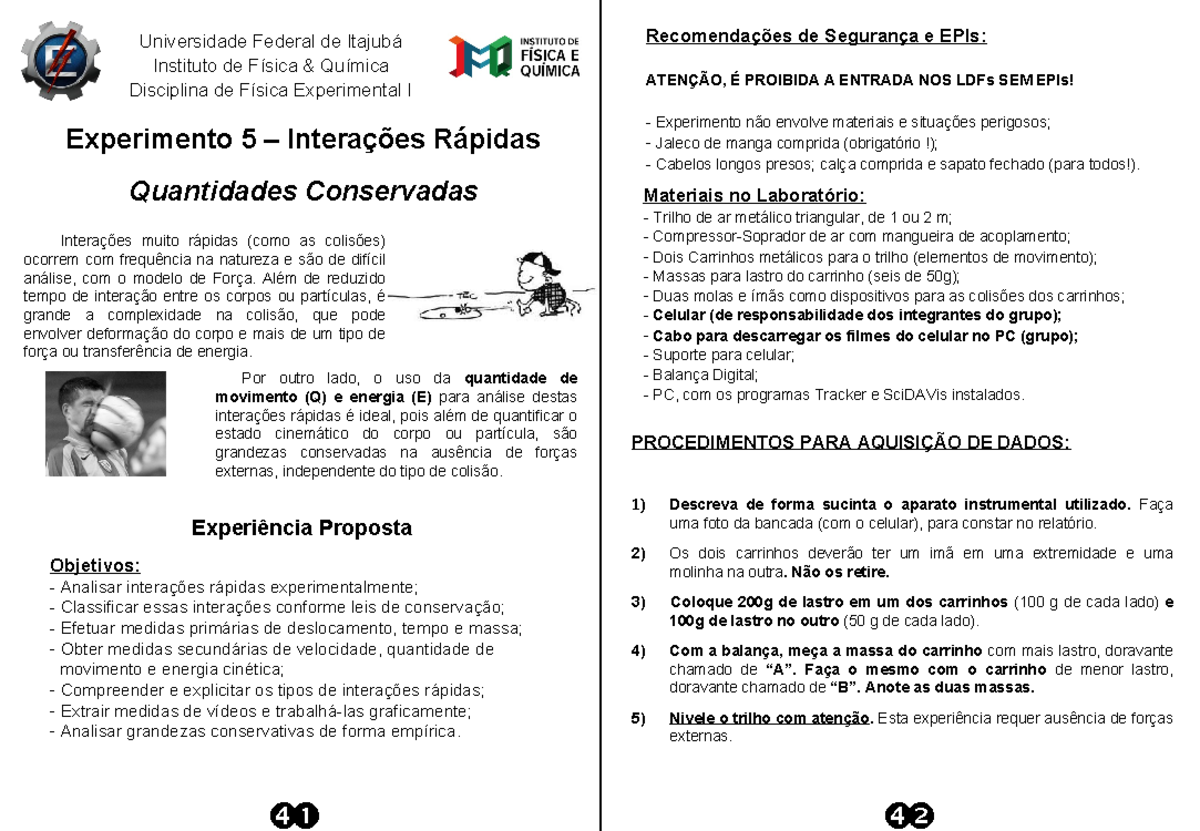 Lab5 FIS212 Fis Exp I - aula do lab 5 de fis experimental I - Materiais ...