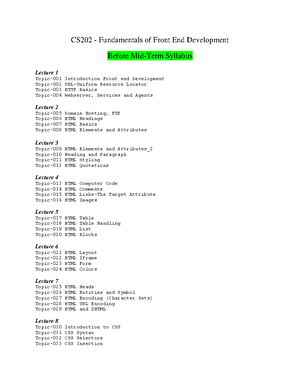 CS202 Mid Term MCQs With Reference Solved By Arslan 1 - CS-202 ...