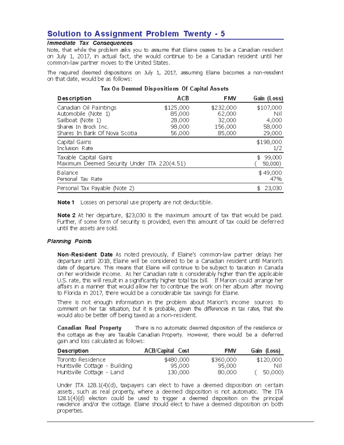 Solution to Assignment Problem Twenty - 5 - The required deemed ...