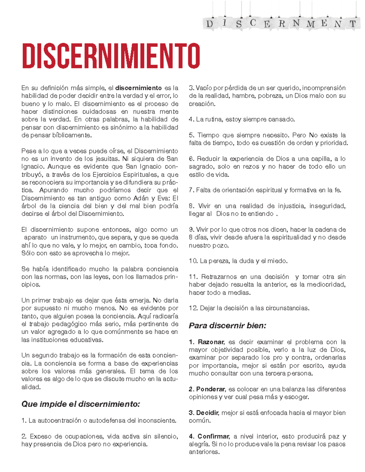 Discernir - magis historieta - discernimiento En su definición más ...