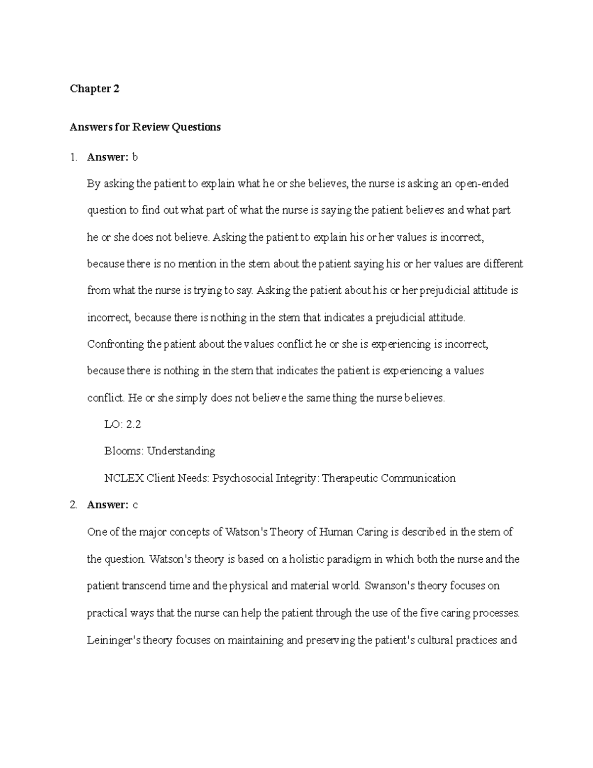Chapter 002 - practice questions - Chapter 2 Answers for Review ...