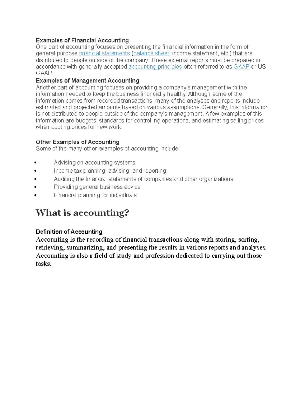 Examples of Financial Accounting - ) that are distributed to people ...