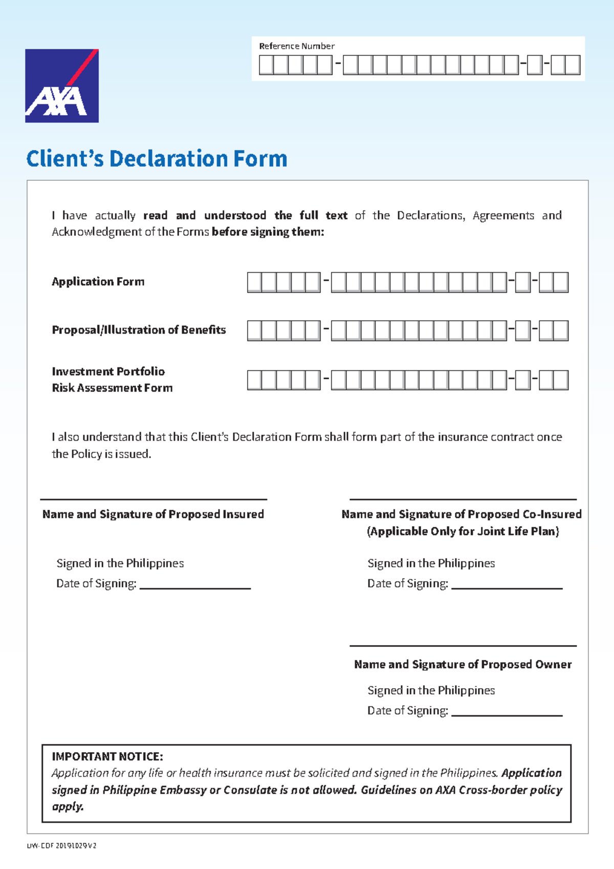New-Clients-Declaration-Form-For-All - Reference Number I have actually ...