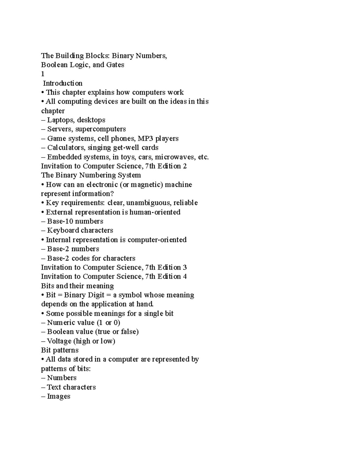 The Building Blocks - Invitation to Computer Science, 7th Edition 2 The ...