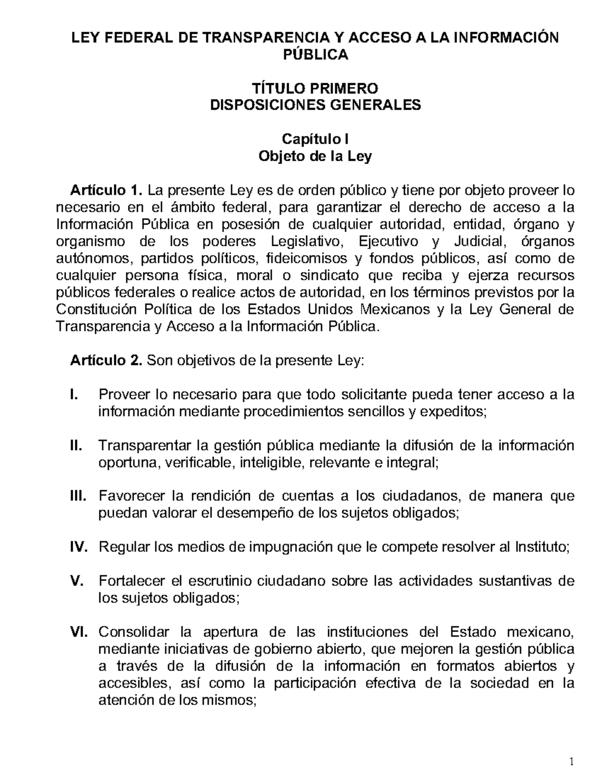 6.- LEY Federal DE Transparencia Y Acceso A LA InformacióN PÚ Blica - LEY FEDERAL DE ...