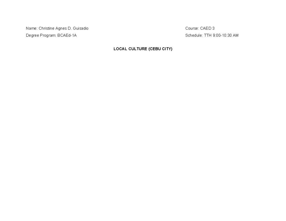 CAEd3 T-table assignment - Name: Christine Agnes D. Guisadio Course ...