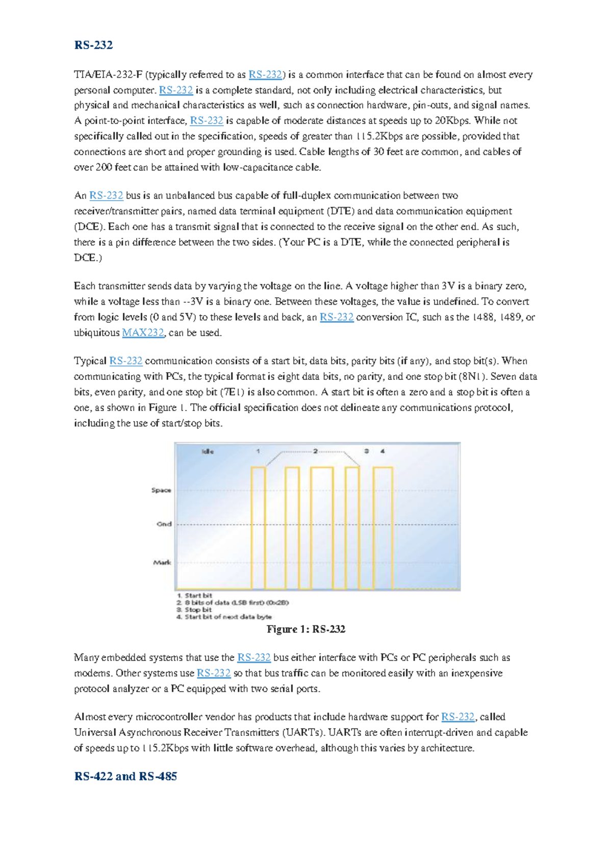 Embedded System Notes (41) - RS- TIA/EIA-232-F (typically referred to ...