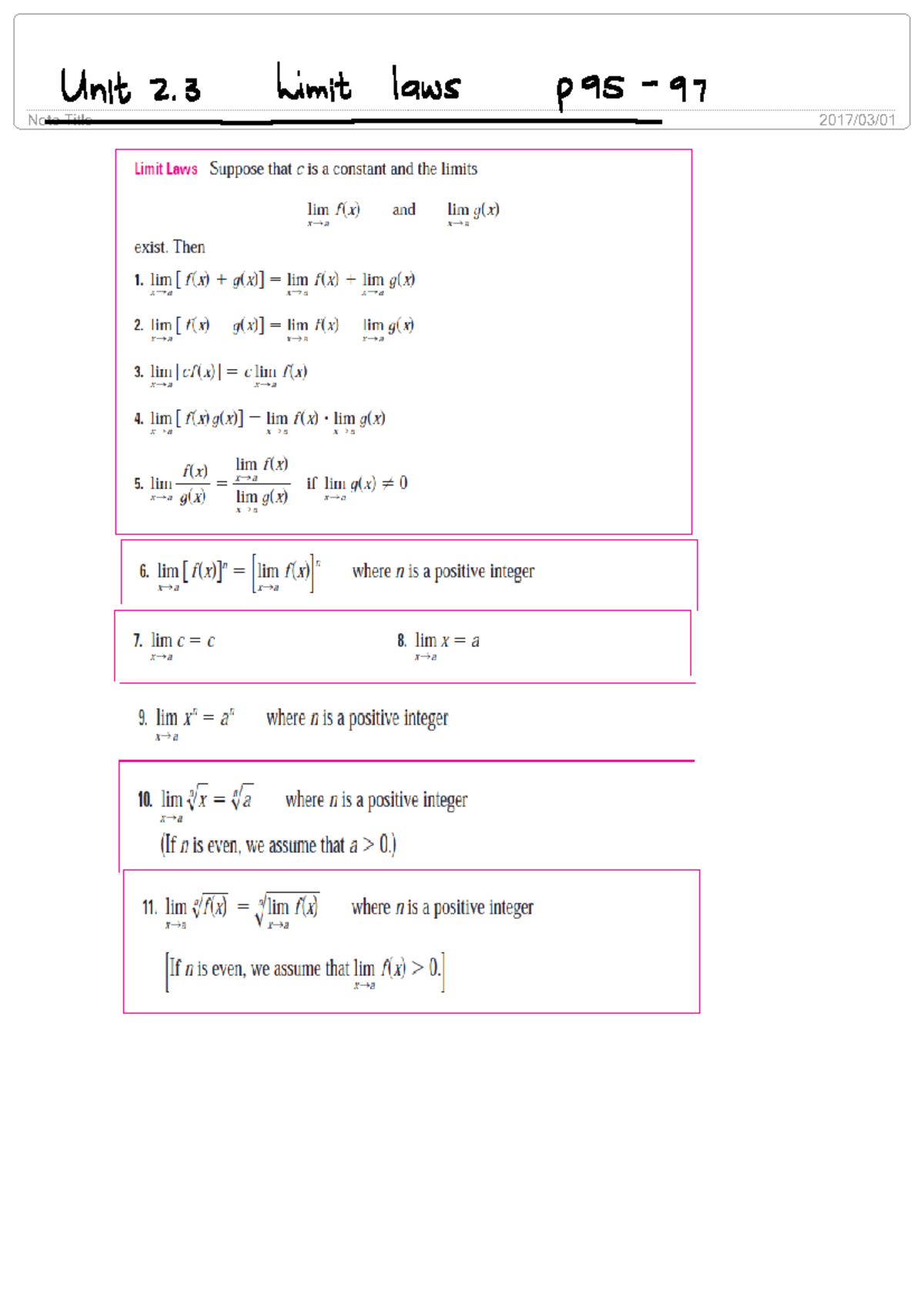 Su 2 - First year calculus notes - WTW 158 - Studocu