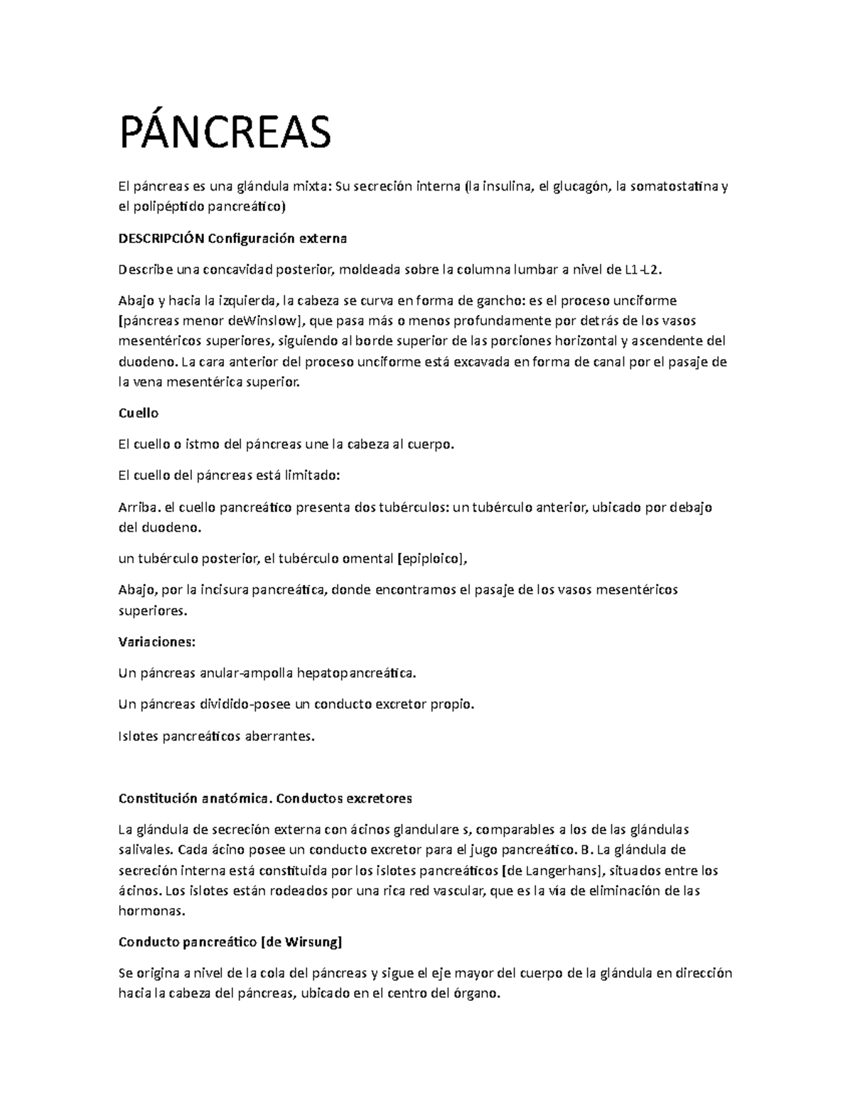 Páncreas - latarjet resumen + pancreas - PÁNCREAS El páncreas es una ...