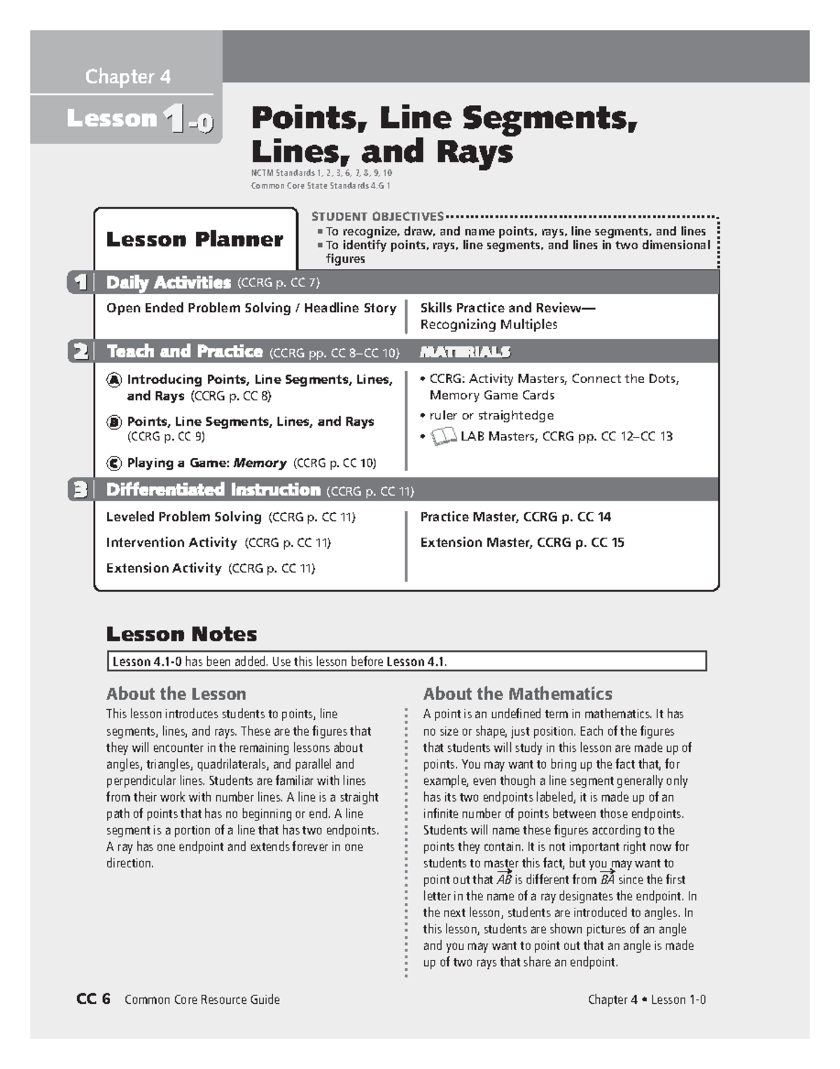 G4CC C04L01 0 - Lecture notes 3 - Lesson 11 -0- CC 6 Common Core ...