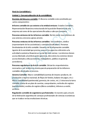 Contabilidad 1 Teoria - Primer parcial Contabilidad I La Contabilidad es un Sistema de ...
