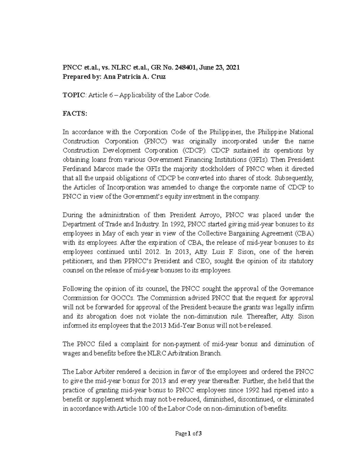 6. PNCC et.al, vs. NLRC et. al., GR No. 248401, June 23, 2021 - PNCC et ...