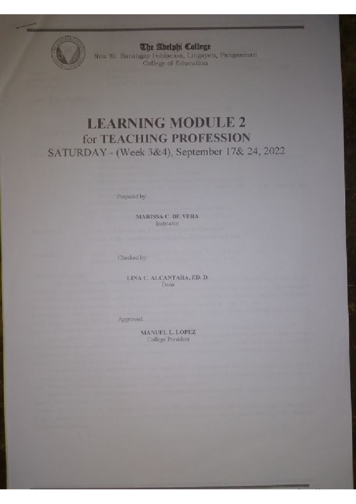 M2&Pre Teaching Profession - Secondary Education - Studocu