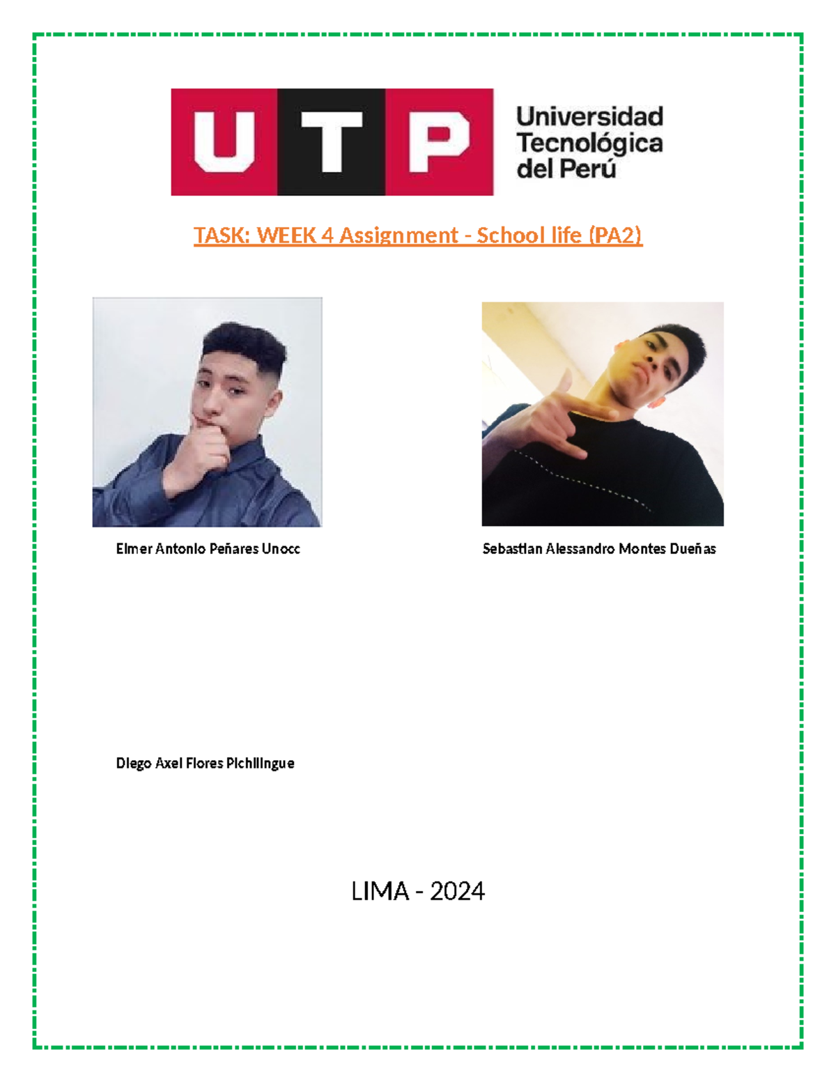 Week 4 School Life - xdxdxdxd - Ingles III - TASK: WEEK 4 Assignment ...