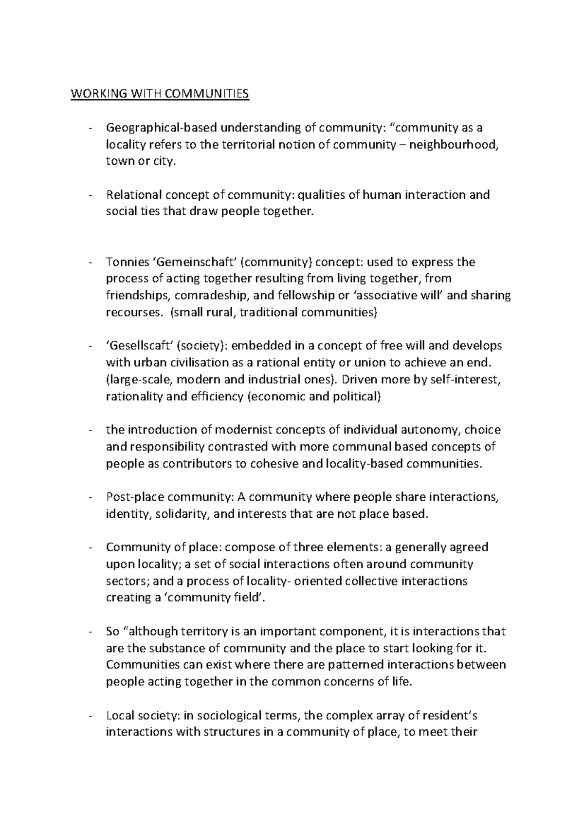 Working WITH Communities - WORKING WITH COMMUNITIES Geographical-based ...