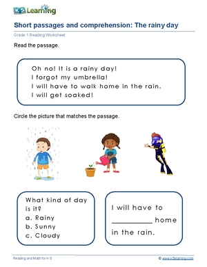 Grade 1 short passages b - Reading and Math for K- 5 © k5learning Short ...