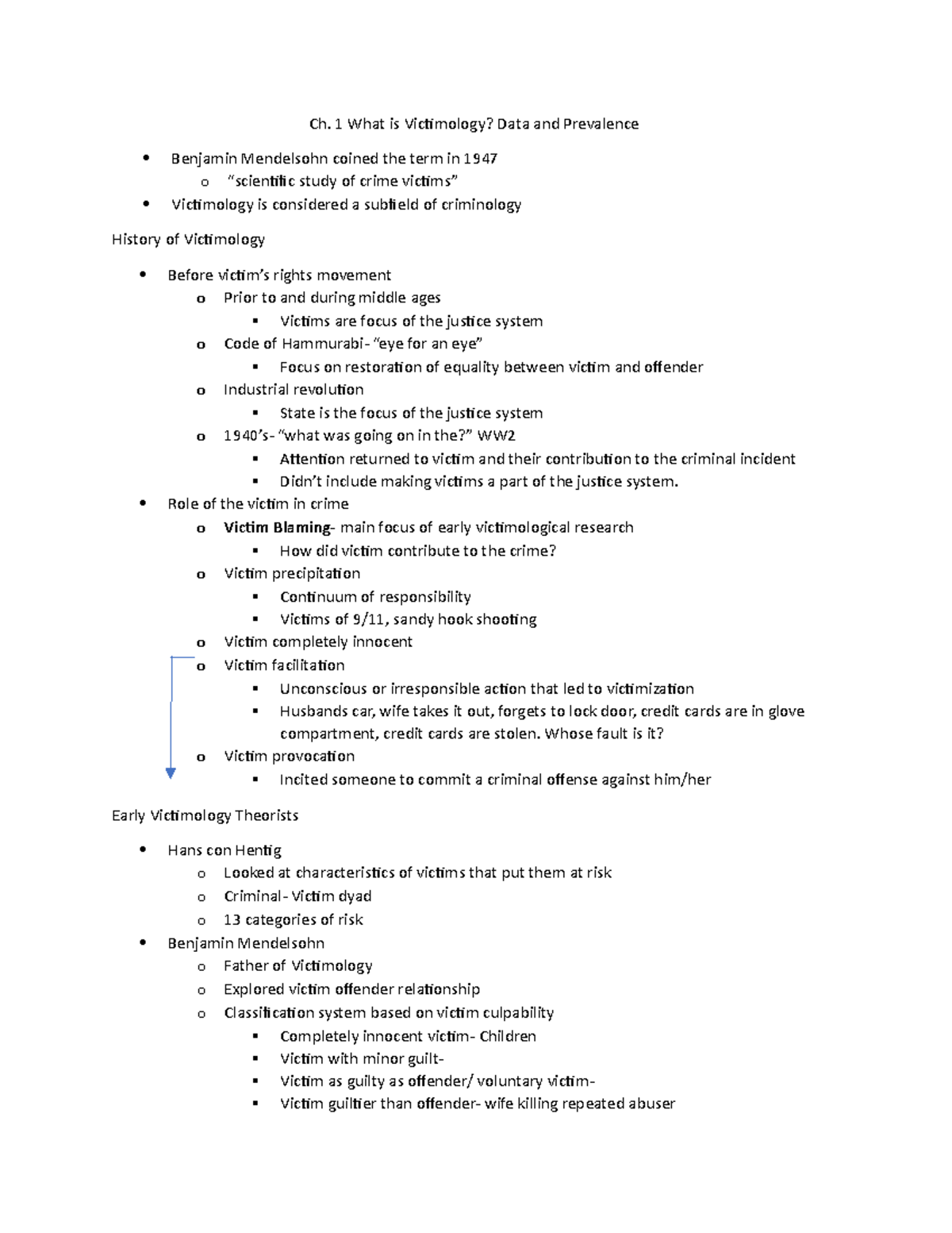 Ch.1 Victimology - Lecture notes 1- 3 - Ch. 1 What is Victimology? Data ...
