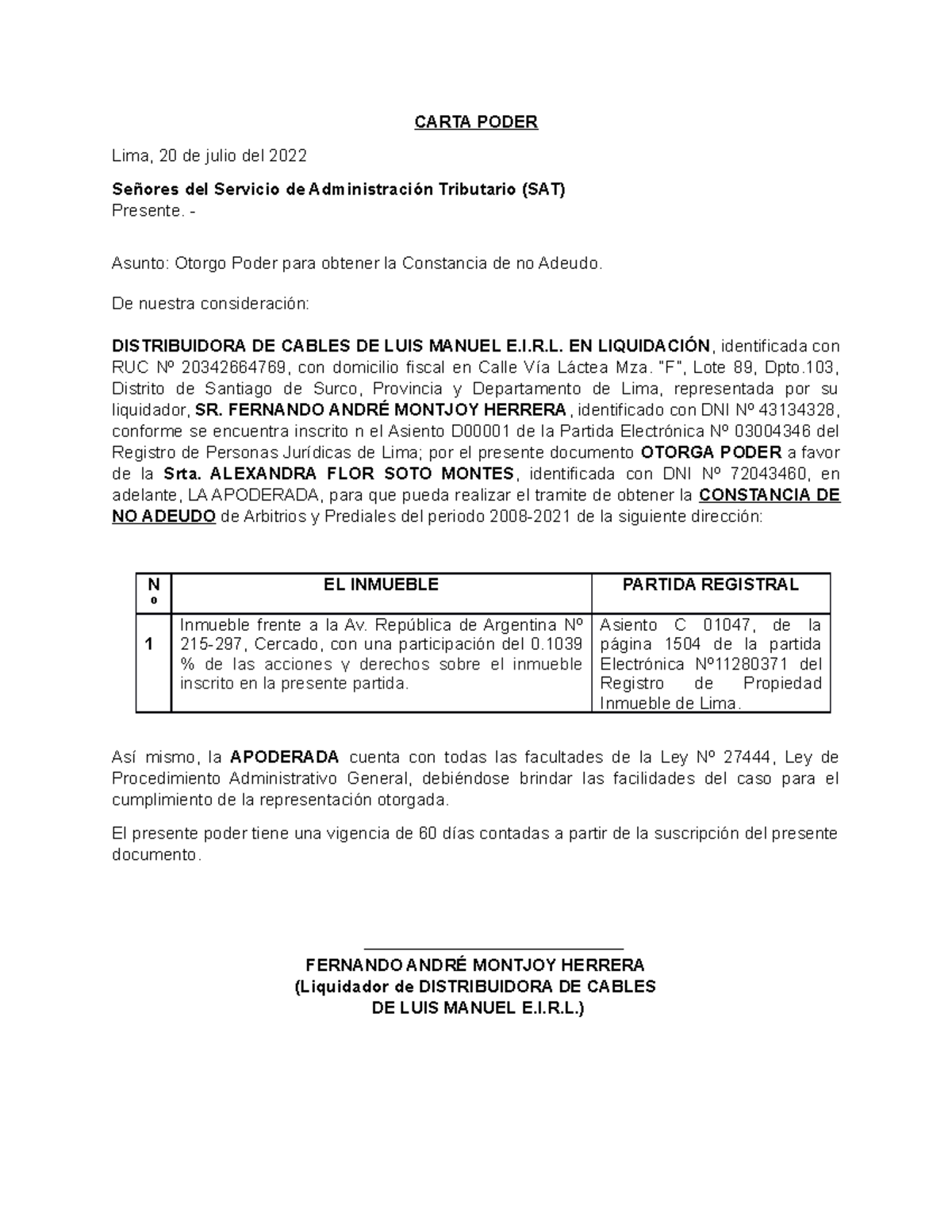 Modelo De Carta Poder En Venezuela - Image to u