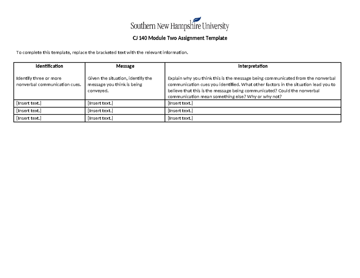 CJ 140 Module Two Assignment Template - Identification Identify three ...