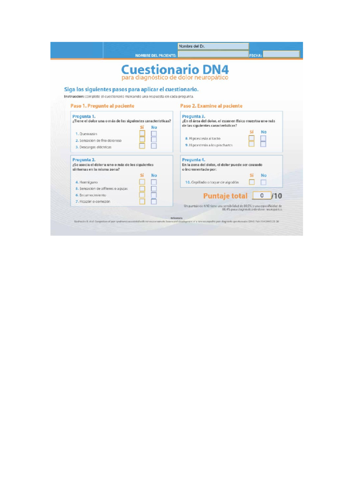 Dn4-escala dolor neuropatico - medicina - Studocu