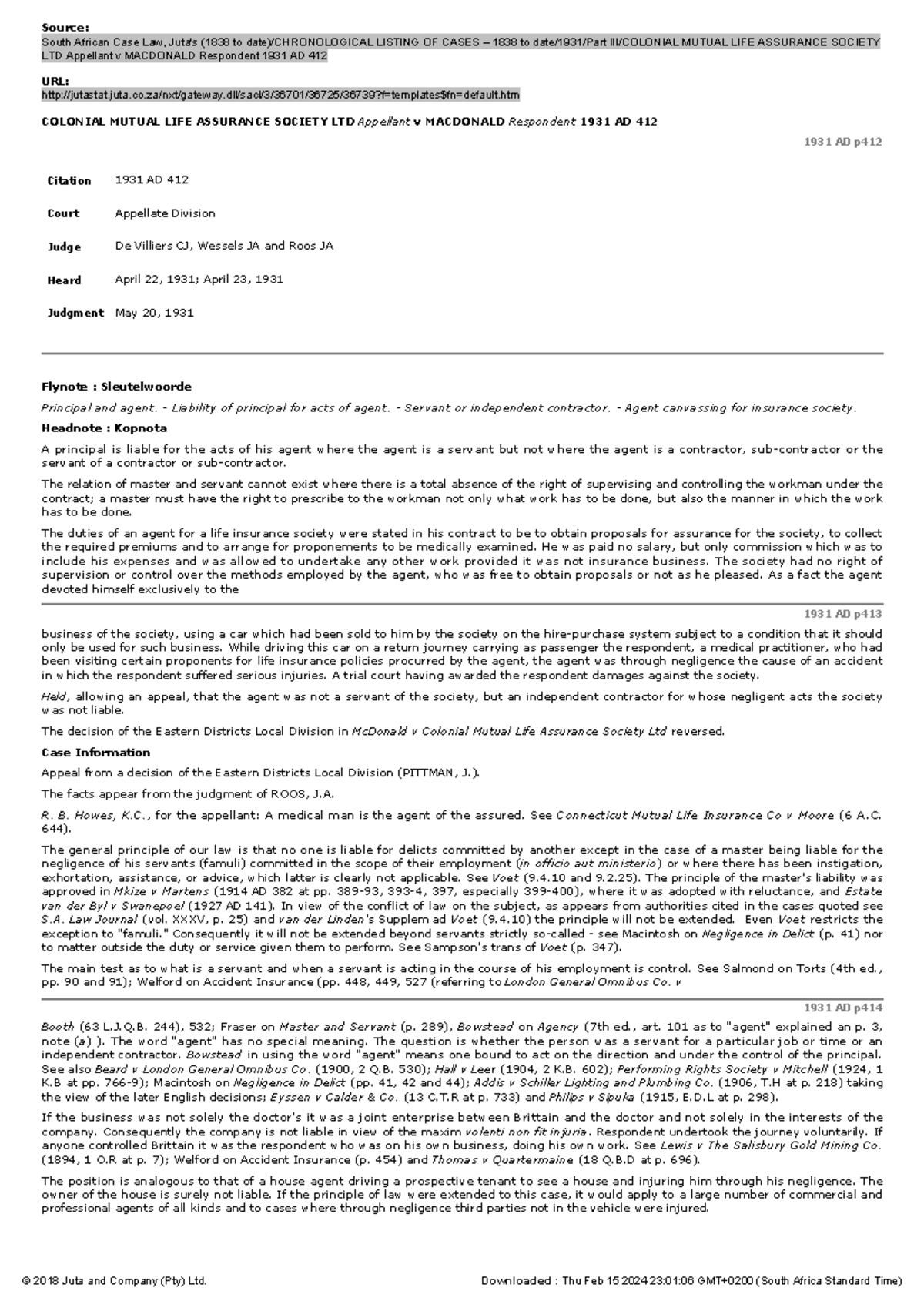 Colonial Mutual LIFE Assurance Society LTD Appellant v Macdonald ...