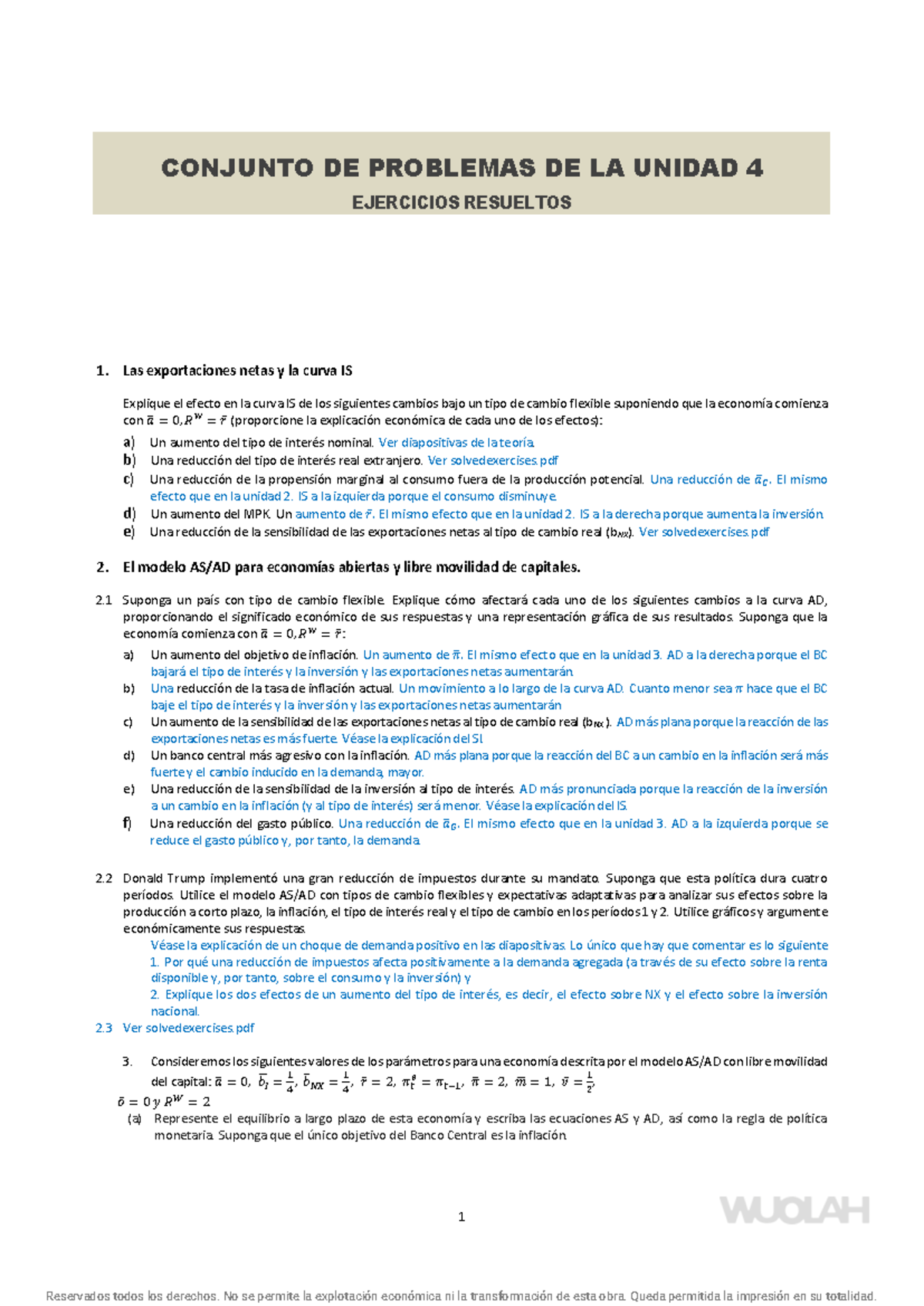 Tema 4 ejer - Yola - 1 CONJUNTO DE PROBLEMAS DE LA UNIDAD 4 EJERCICIOS RESUELTOS 1. Las - Studocu