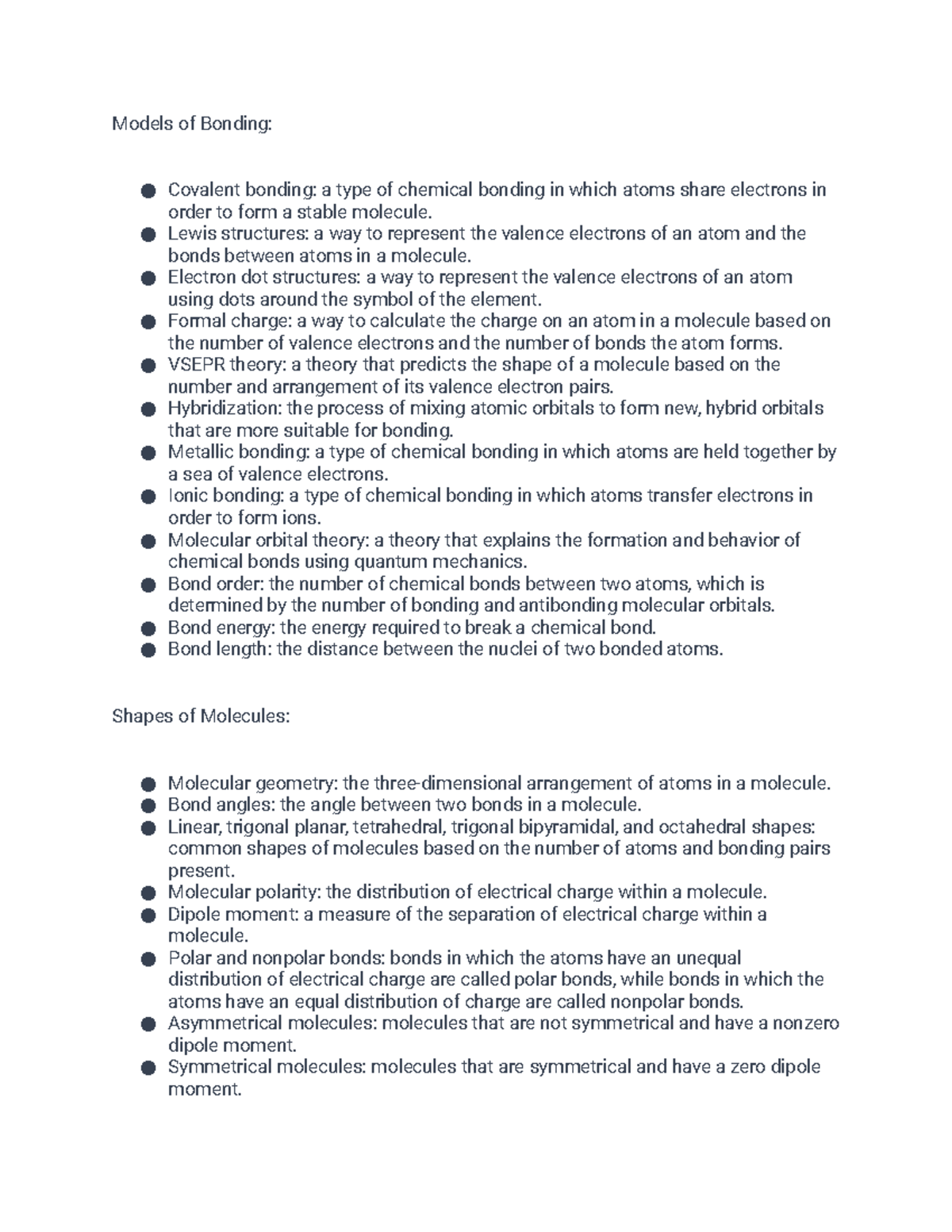 CHM 115 Lecture Notes E3 - Models of Bonding: Covalent bonding: a type ...