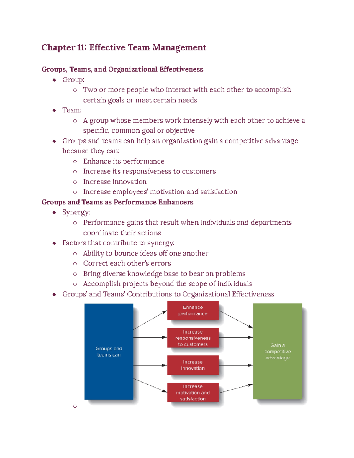 Chapter 11 Effective Team Management - Chapter 11 Effective Team ...