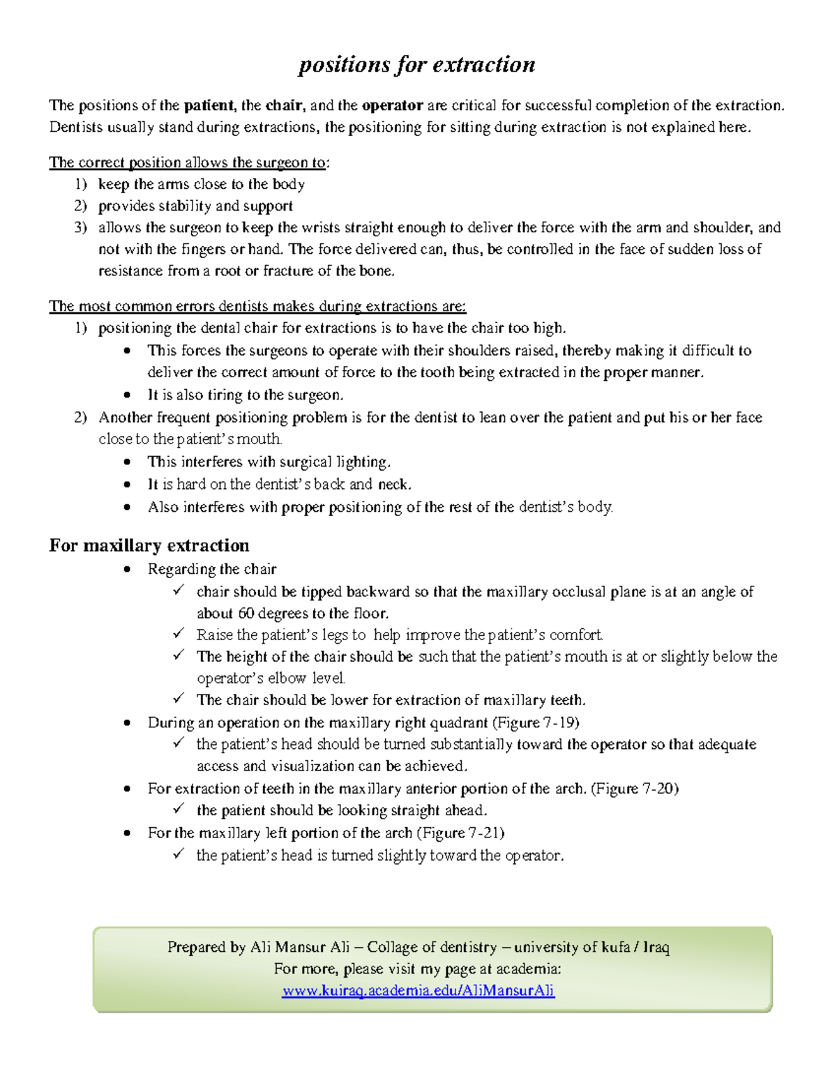 Positions for extraction - positions for extraction The positions of ...