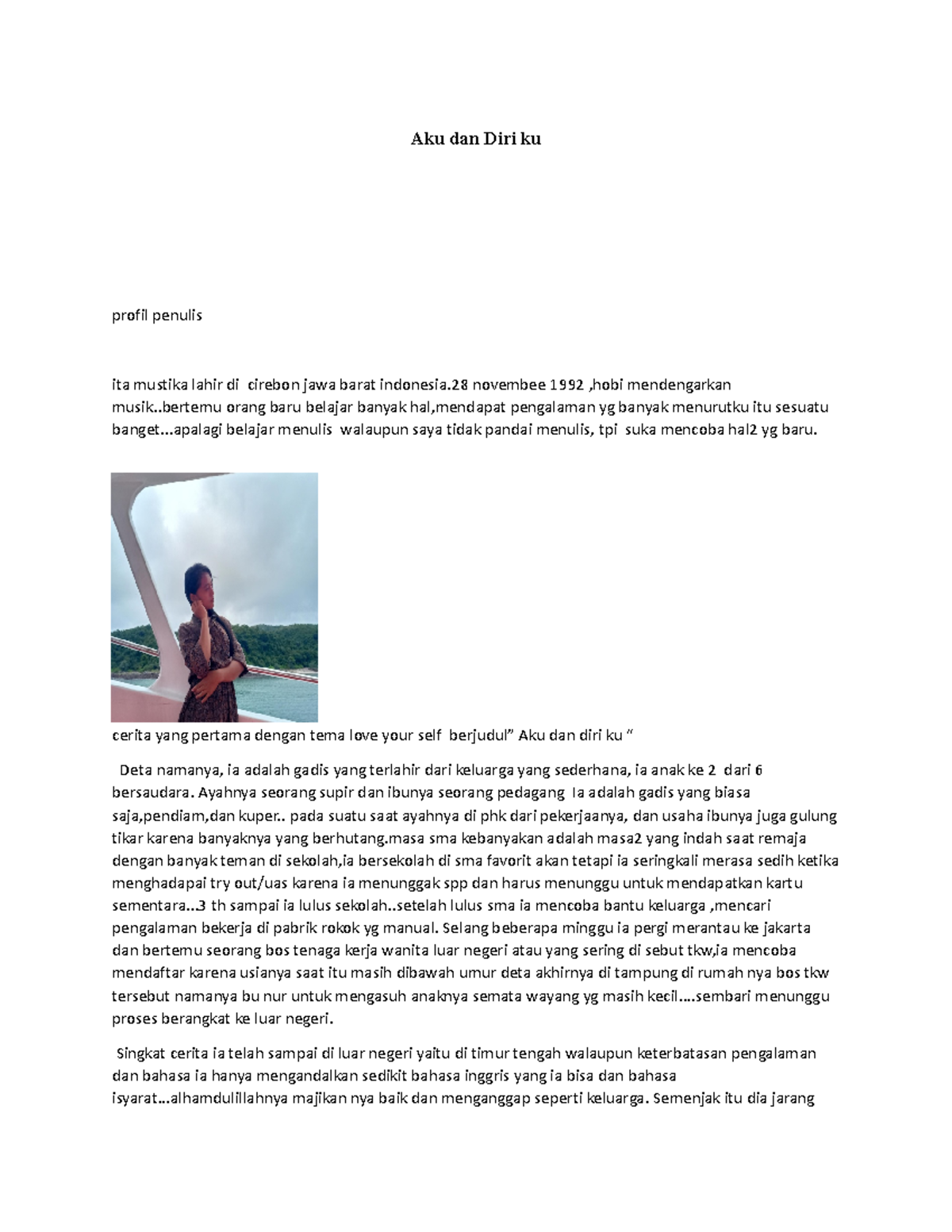 Aku dan diriku cerpen itamustika - Aku dan Diri ku profil penulis ita ...