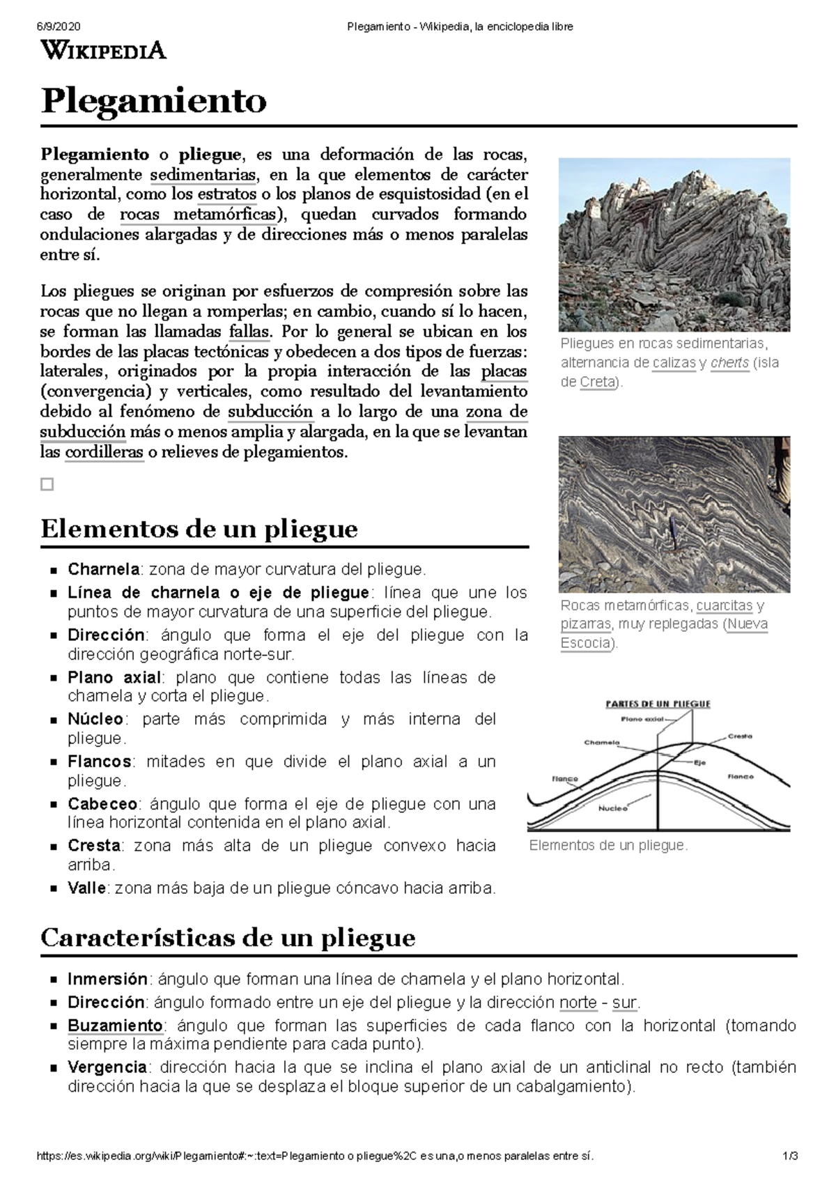 003 - Plegamiento - Wikipedia - 6/9/2020 Plegamiento - Wikipedia, la ...