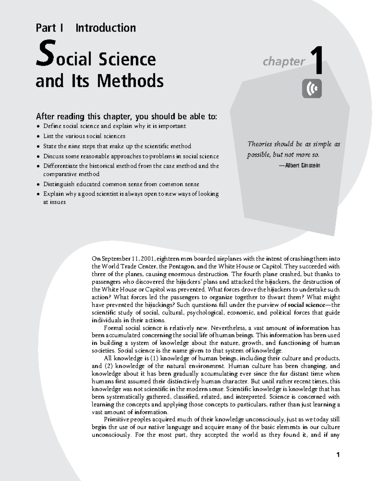 Isssssss - iss - Part I Introduction Social Science and Its Methods ...