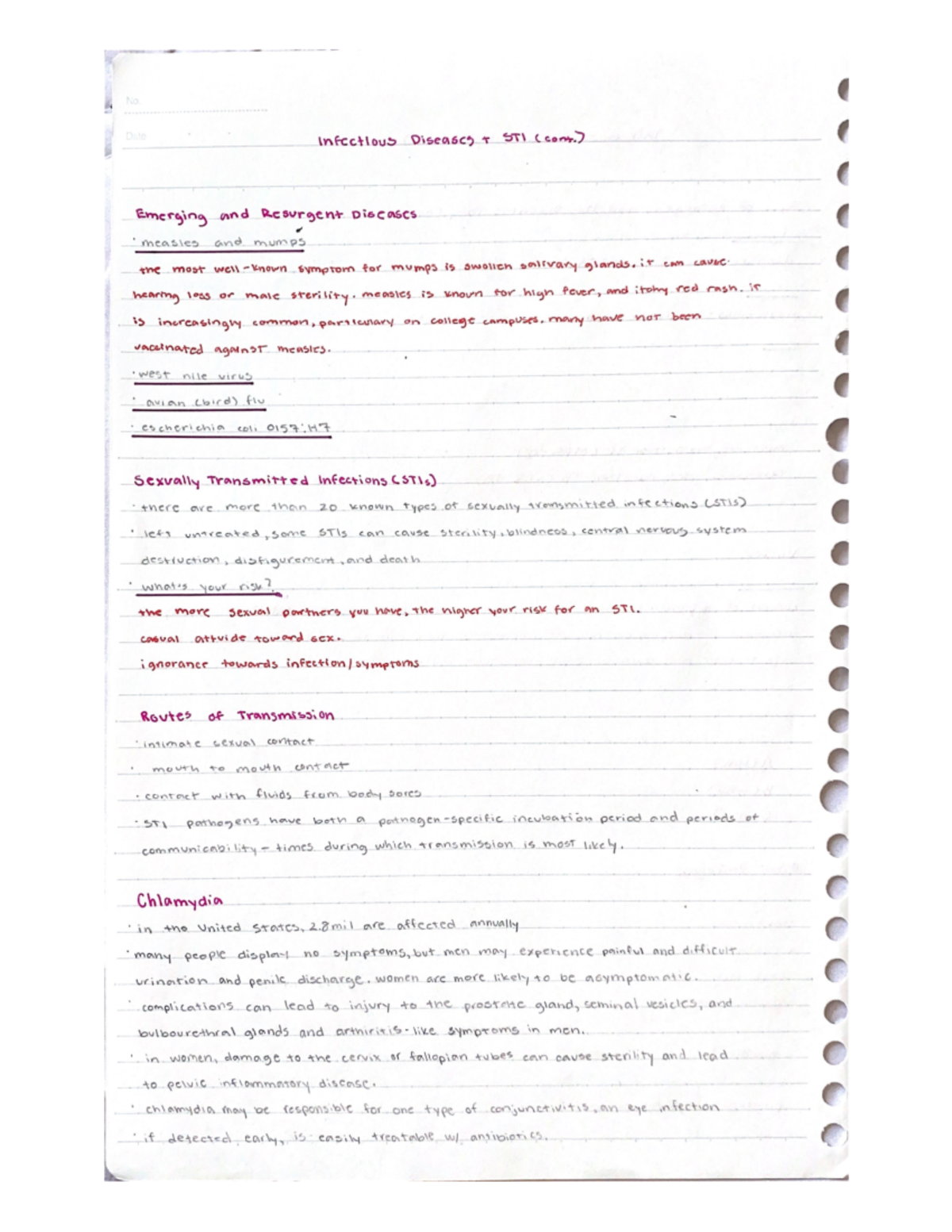 Chapter 7 - Infectious Disease + STI pg.4 - HLHSCI-100 - Studocu