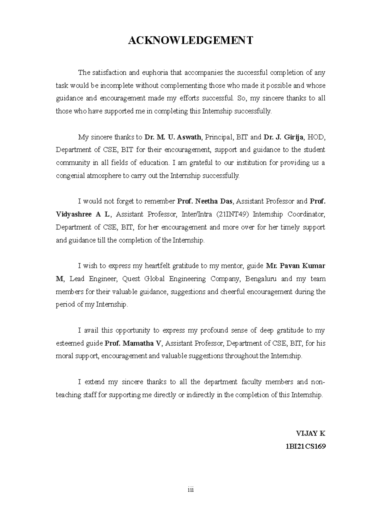 Ac Con - ACKNOWLEDGEMENT The satisfaction and euphoria that accompanies the successful ...