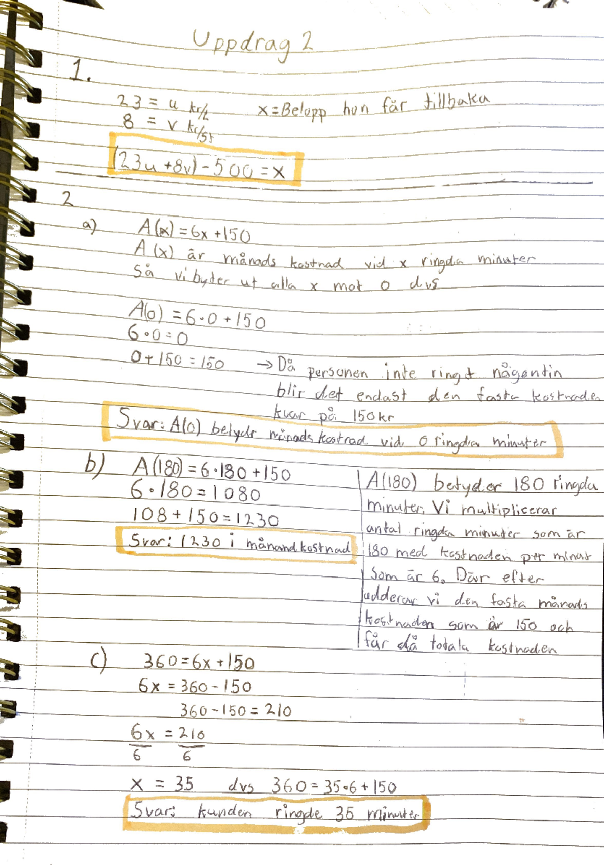 Ma 2a uppdrag 2 - Matte uppgift Hermods - Uppdrag 2 1. 23 11 u X Belopp ...
