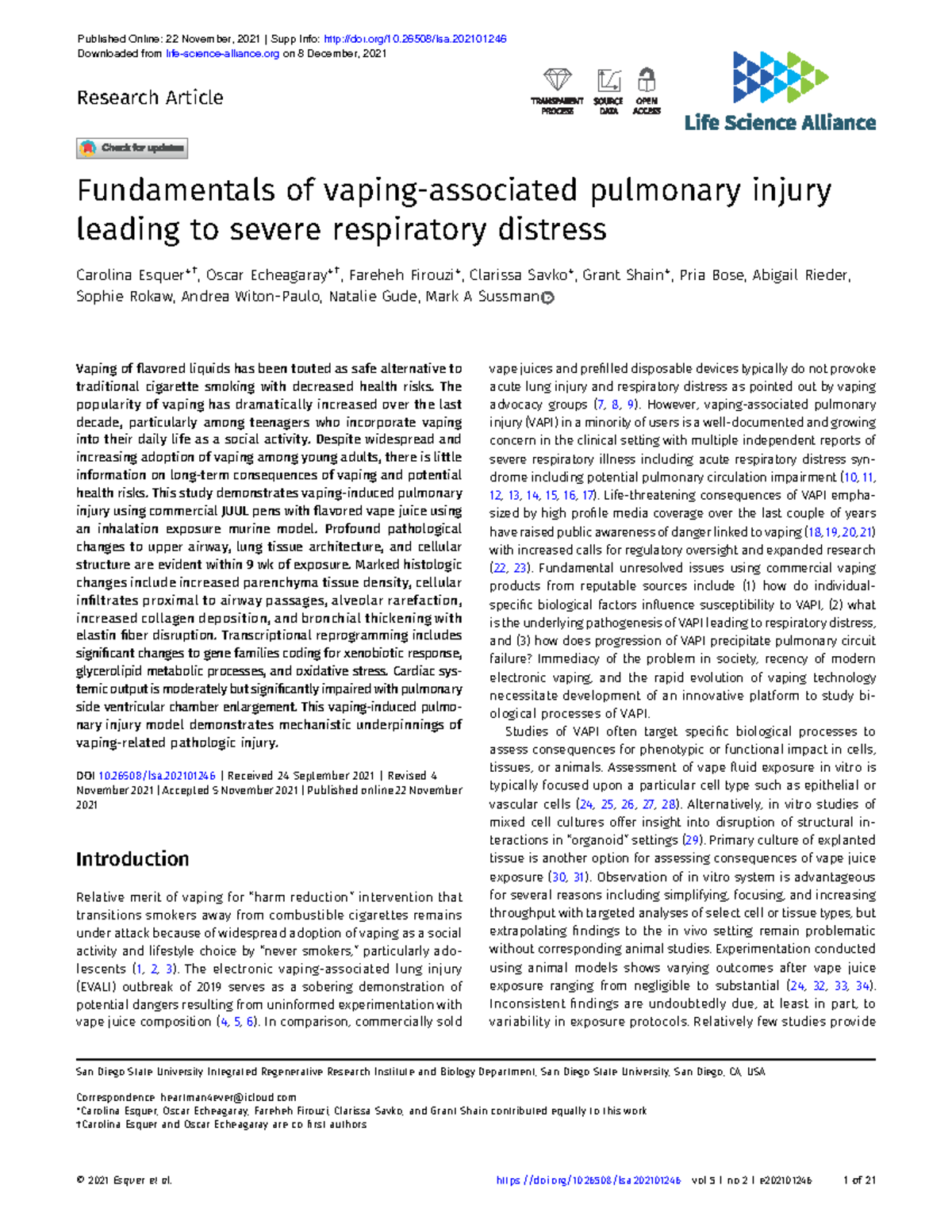 Fundamentals of vaping-associated - Research Article Fundamentals of ...