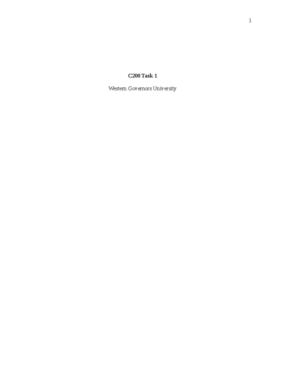 C200 Task 1 Completed - c200 task 1 paper - C200 Task 1 Western ...