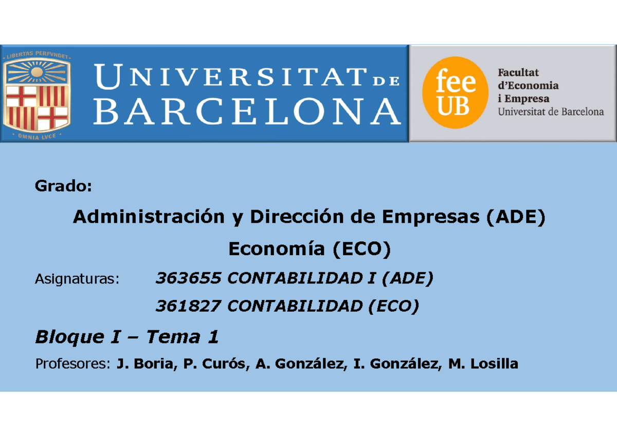 CAS 21 22 UB FEE ADE ECO Contabilidad 1r Curso B I T 1 Grado