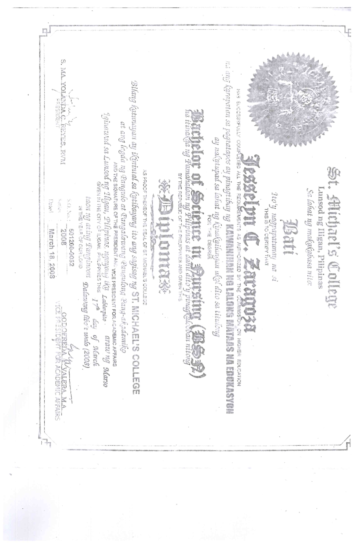 certification of a student - BS Biology - Studocu