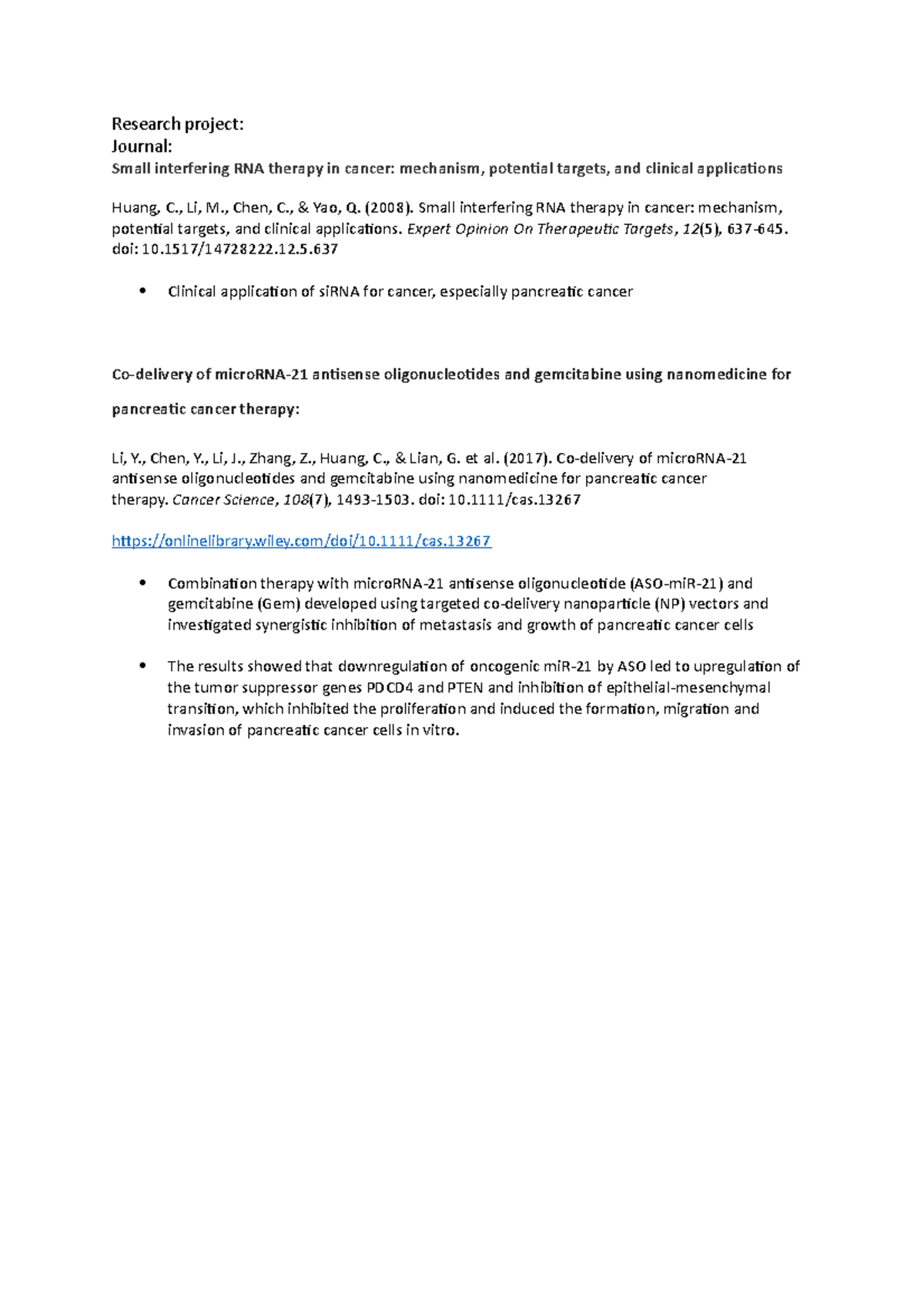 Research project - material for RP help for RNA poster BIO1102 ...