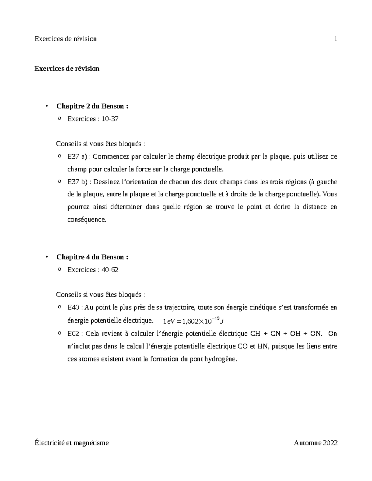 Exercices de revision 2022 - Exercices de révision 1 Exercices de ...