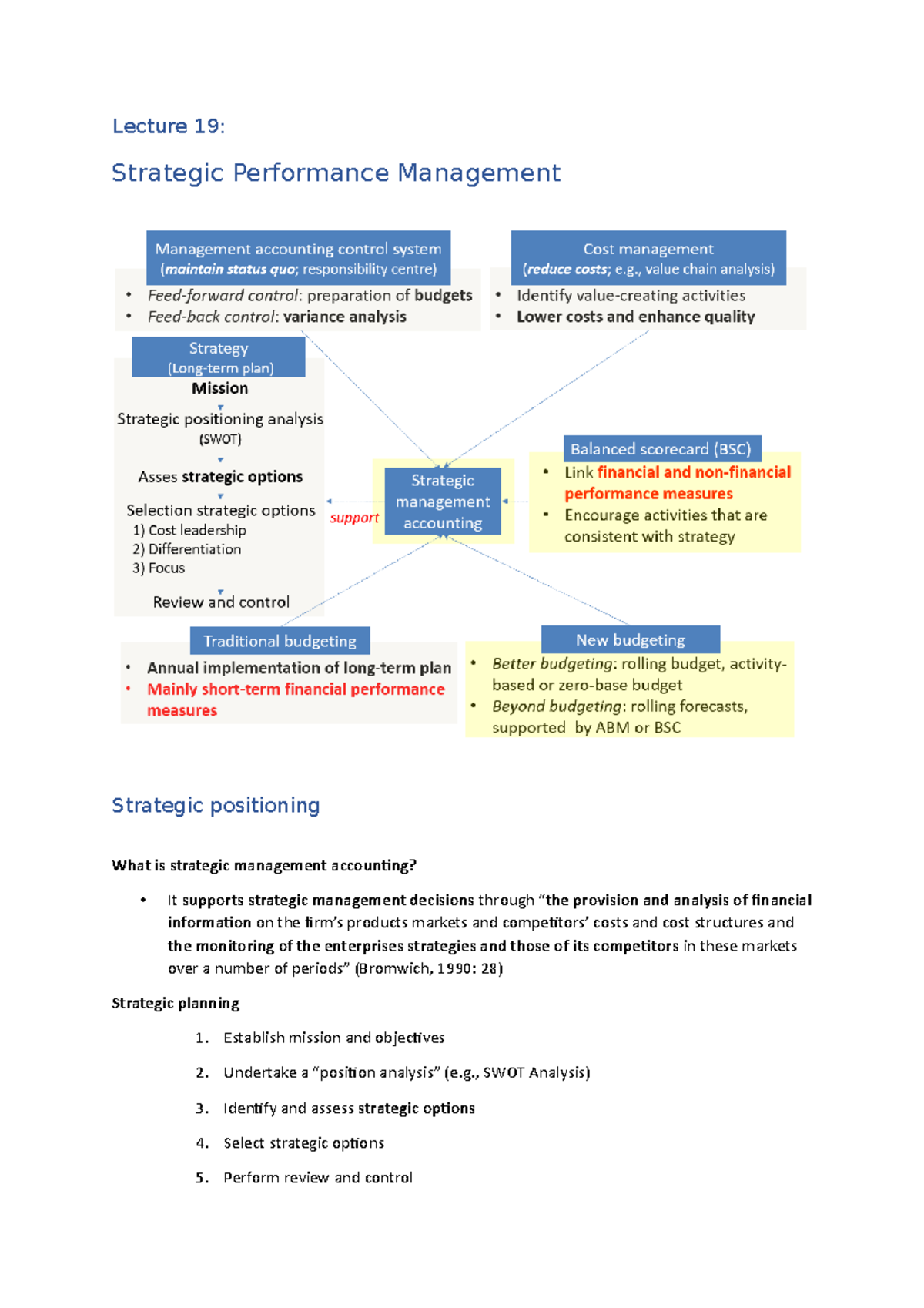 Lecture 19 - Strategic Performance Management - Lecture 19: Strategic ...