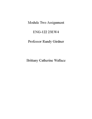 Module 5 - mod 5 - Module 5-2 Assignment ENG-122 23EW Professor Randy ...