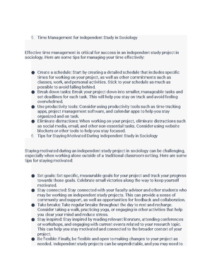 Independent Study in Sociology 3-4 - Designing an Independent Study ...