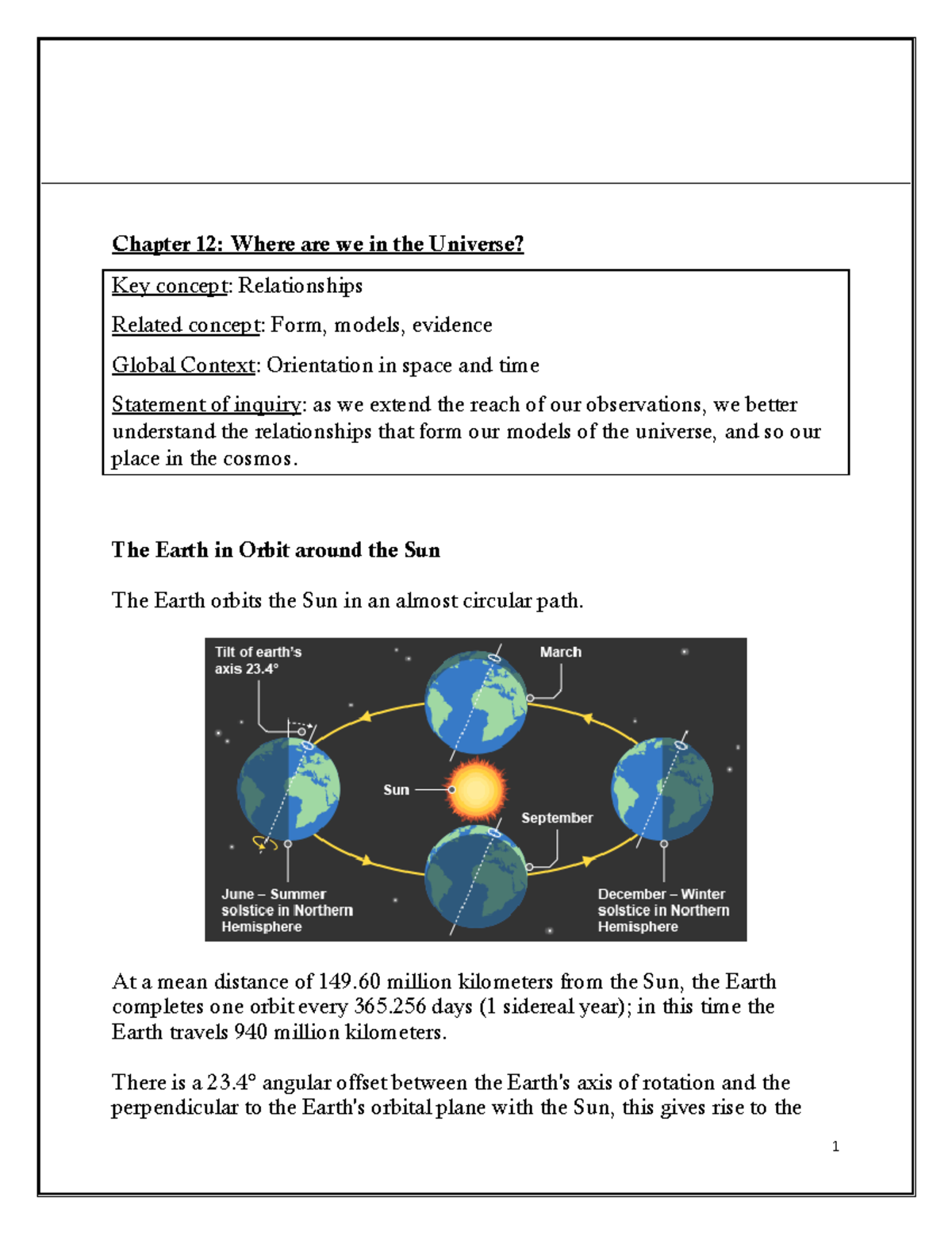 Astrophysics Notes - Chapter 12: Where are we in the Universe? Key ...