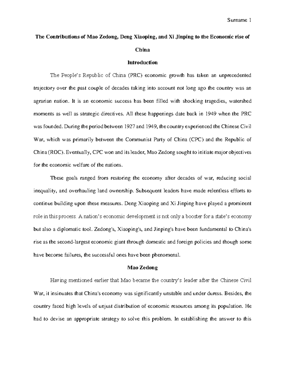 The Contributions of Mao Zedong, Deng Xiaoping, and Xi Jinping to the ...
