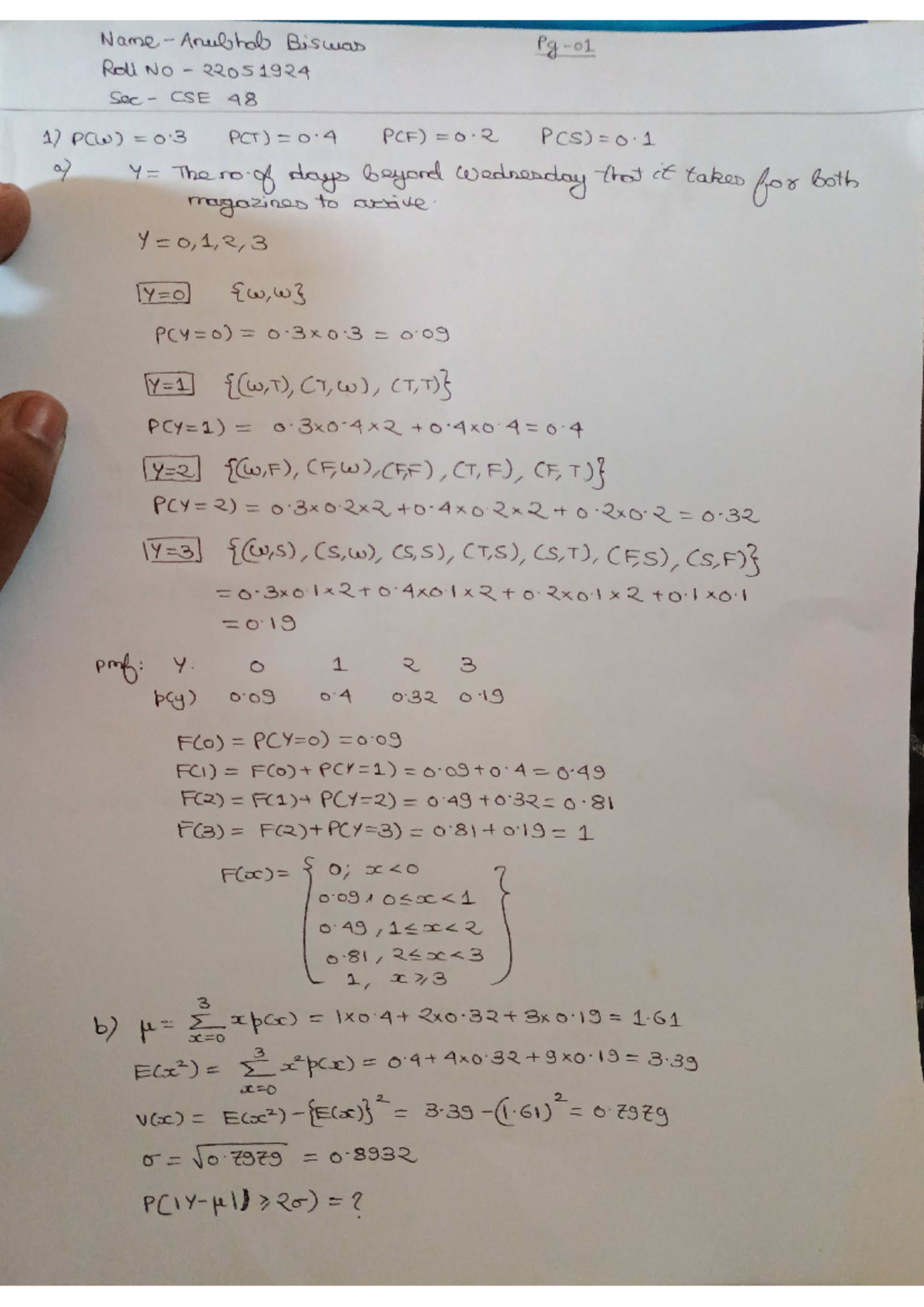 PS sample questions - Probability and Statistics - Studocu